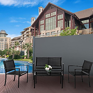 GeRRiT 118"" x 63"" Patio Outdoor Aluminum Handle Pentacle Sun Side Pull Shed Canopy Tent, Brown, rxze001