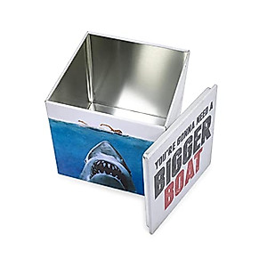 JAWS Logo Tin Storage Box Cube Organizer with Lid | 4 Inches