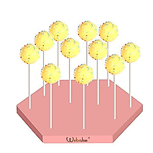 Webake Cake Pop Display Stand, Wood Lollipop Holder 12 Holes Sucker Cake Pop Drying Stand for Weddings Baby Showers Birthday Parties Anniversaries Halloween Candy Decorative