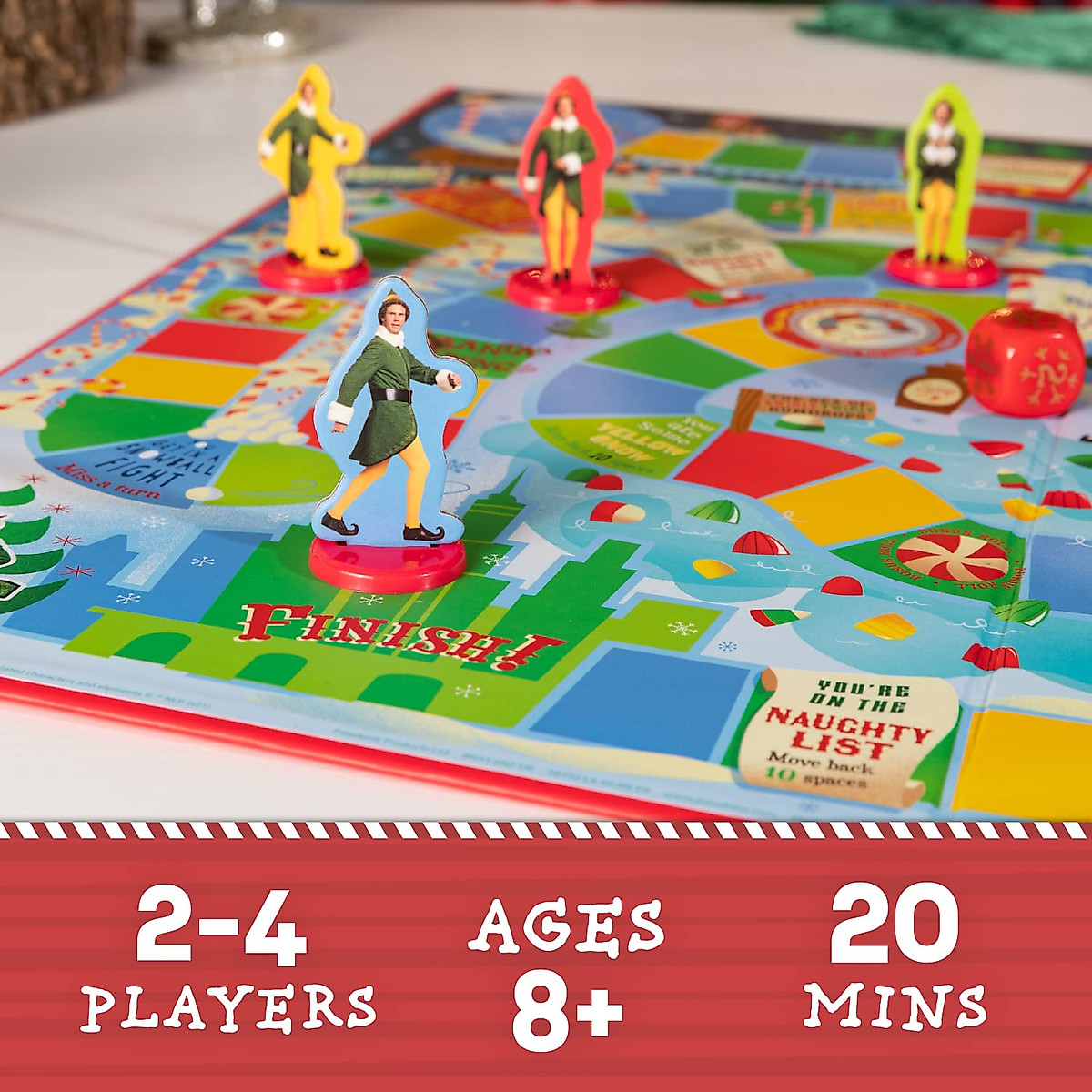Paladone Buddy The Elf Game - 2-4 Players - Ages 8+ - Christmas Board Game Officially Licensed Elf Movie Merchandise