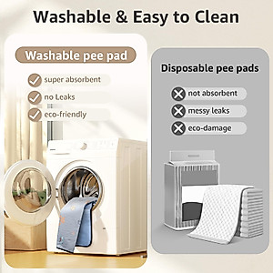 Dog Pee Pads Washable, 65"x48" Extra Large Absorbent Dog Playpen Mat Reusable Pee Pads for Indoors Dog Potty, Non-Slip Waterproof Pads for Bed, Floor, Incontinence, Dog Housebreaking Supplies