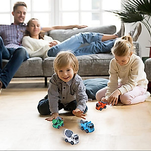 ArtCreativity Construction Toy Trucks, Set of 6, Diecast Construction Vehicles with Movable Parts, Car Toys for Kids, Plastic & Metal Material, Cool Construction Party Favors