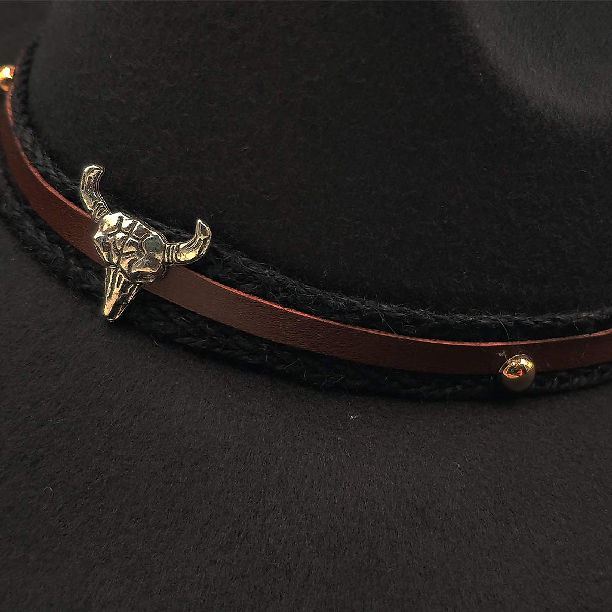 IFSUN Men & Women's Fur Felt Cowboy Hat Wide Brim Western Outback Black