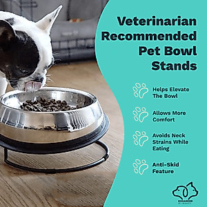 Enhanced Pet Bowl Stand - New Anti-Skid Feature - Dog and Cat Bowl Stand Exclusively for Use with The Corresponing Size Enhanced Pet Bowl (Medium)
