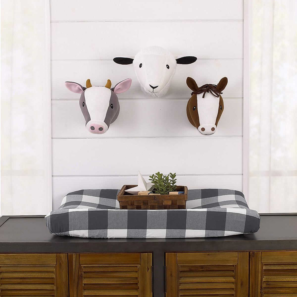 NoJo Little Love Plush Fleece White Sheep Head Wall Décor