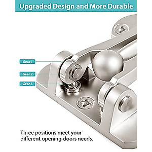 Door Lock Latch for Home Security - Swing Bar Door Guard for Front and Inside Door, Safety Childproof Reinforcement Door Stopper for Kids Home Hotel Apartment, Thicken Aluminium Alloy Satin Nickel (1)