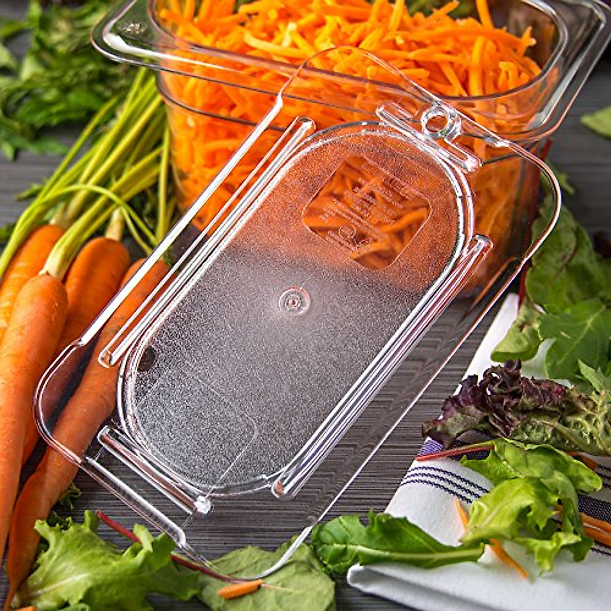 Carlisle FoodService Products Storplus 1/9 Size Universal Flat Food Pan Lid for Catering, Buffets, Restaurants, Polycarbonate, Clear