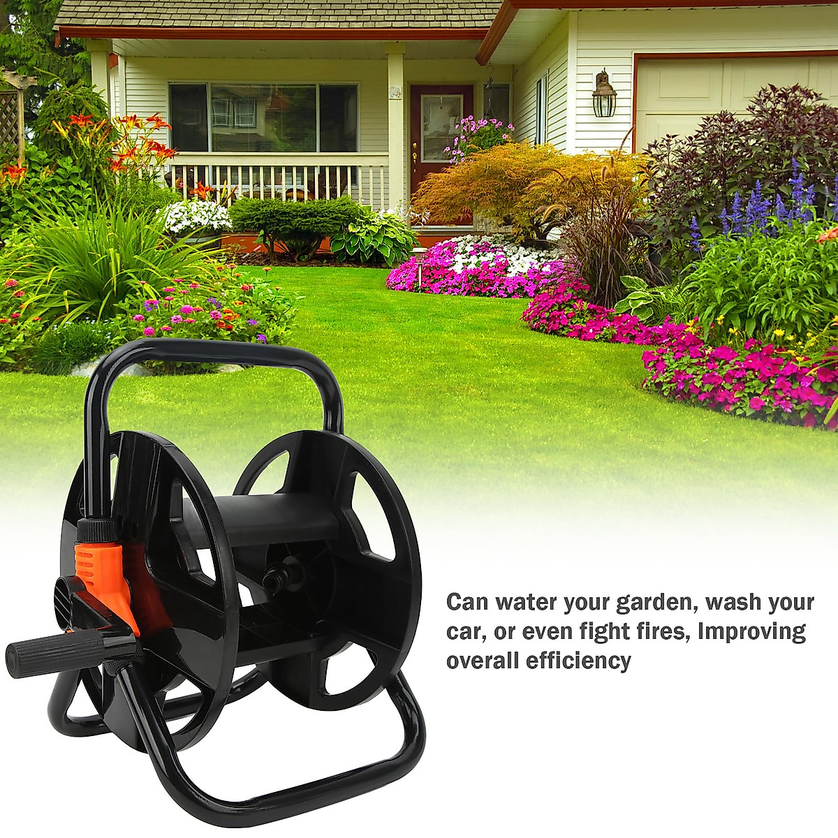 Garden Hose Holder Freestanding, Hose Reel Water Pipe Storage Rack ABS Single Arm Tool for Garden Car Washing Watering