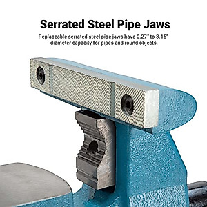 Capri Tools 8 in. Reversible Bench Vise, 8 in. Jaw Width, 8.3 in. & 12.2 in. Jaw Opening