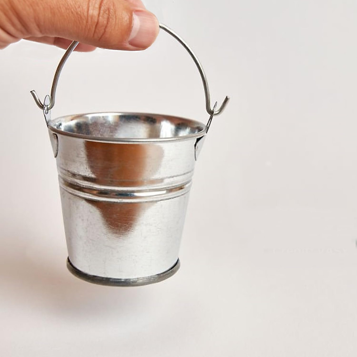 GIFTEXPRESS 12 Pack Mini Metal Buckets with Handles, Small Galvanized Tin Pails for Party Favor, Succulent, Wedding