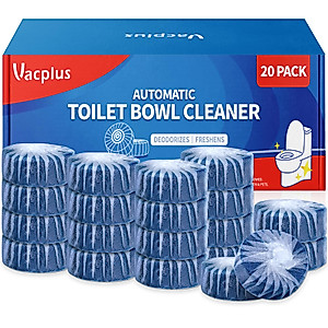 Vacplus Toilet Bowl Cleaners, Ultra-Clean Toilet Cleaners for Deodorizing & Descaling, Long-Lasting Blue Toilet Bowl Cleaner Tablets with Sustained-Release Technology Against Tough Stains (20 PACK)