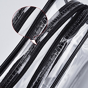 Hotop 4 Pieces Clear Make-up Bags Travel Toiletry Bag Organizers for Traveling Portable Cosmetic Pouch Set with Zipper Handle, Business Trip and School Bathroom, Water-proof