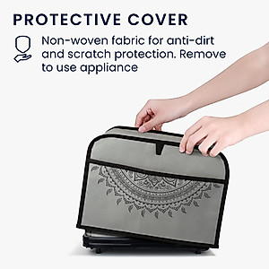 kwmobile Cover Compatible with 2 Slice Toaster - Cover for Toaster - Indian Sun Grey