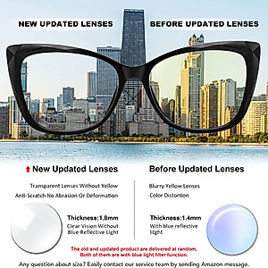 MEETSUN Blue Light Blocking Glasses for Women Anti Eyestrain Filter Blue Ray Computer Game Glasse&UV/Reduce Glare Lens (Black Frame)