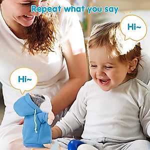 Qrooper Talking Hamster Repeats What You Say, Toys for 3+ Year Old Girl & Boy for Kids, Toddler Toys Autism Sensory Toys for Kids Gifts, Plush Stuffed Animals Toys for Girls(Blue)