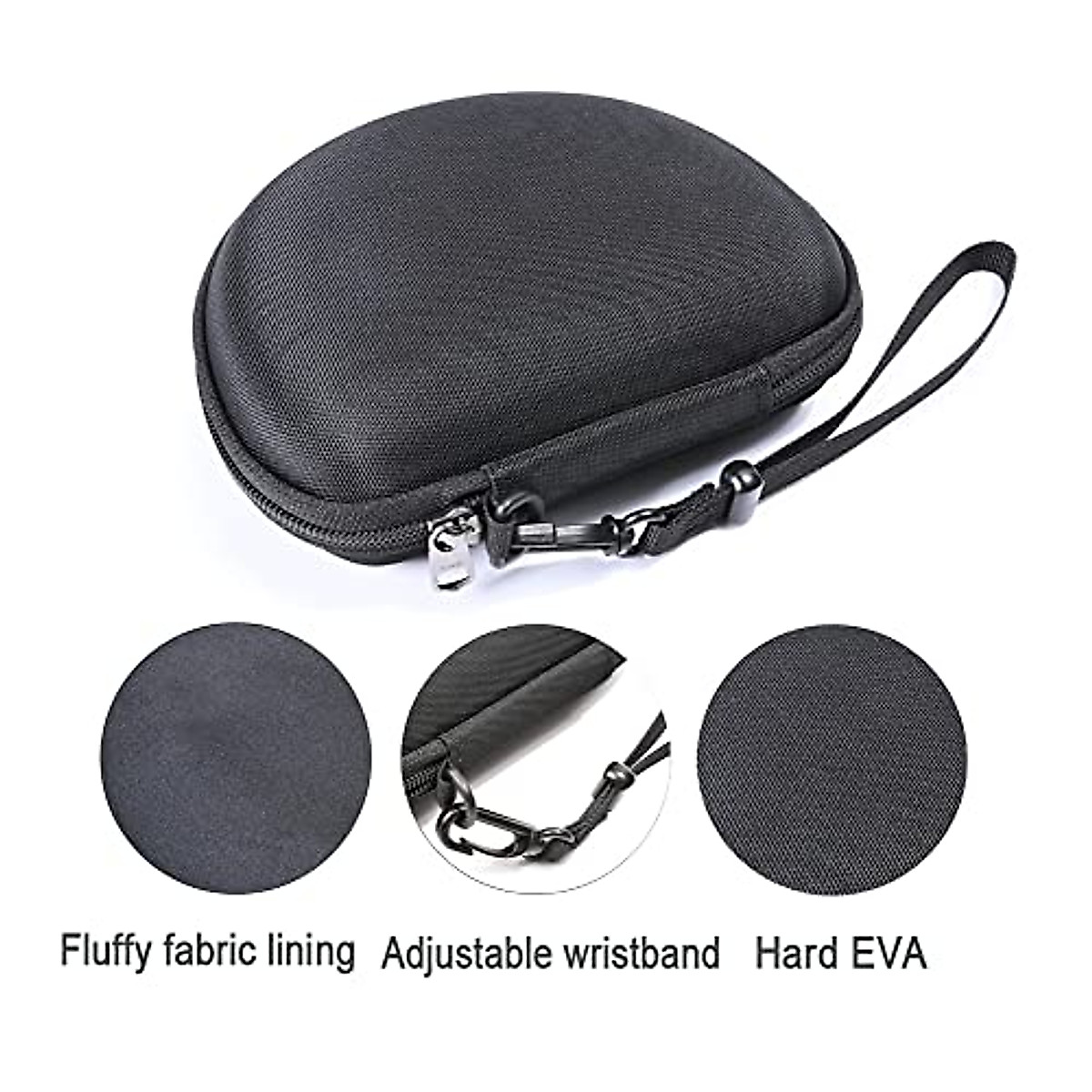 RAIACE Hard Storage Case Compatible with Sony MDRZX110NC & MDRZX110AP Noise Cancelling Headphones. (Case Only) - Black(Black Lining)