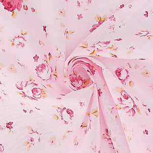 HOULIFE Ladies 100% 60S Cotton Handkerchiefs Womens Red Rose Floral Print Hankies for Wedding Party 18x18