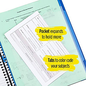 Five Star Advance Spiral Notebooks, 3 Subject, College Ruled Paper, 11" x 8-1/2", 150 Sheets, With Spiral Guard and Movable Dividers, Blue (73138)
