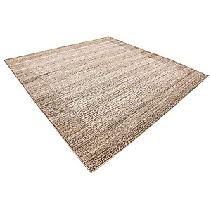 Unique Loom Del Mar Collection Area Rug - Abigail (7' 10" Square, Beige/ Ivory)