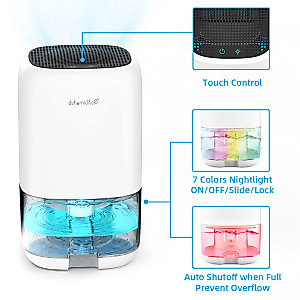 REEMKIZZ 35 oz Dehumidifier for Home Ultra Quiet Auto Shutoff Dehumidifier for Closet Wardrobe Bedroom Kitchen (300 sq. ft) White