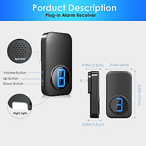 Driveway Alarm, Bistee Wireless Driveway Alarms Weather Resistant Motion Sensor&Detector, Microwave lnfrared Detector Home Security Alert System, 600 FT Range Monitor&Protect Outdoor/Indoor Property