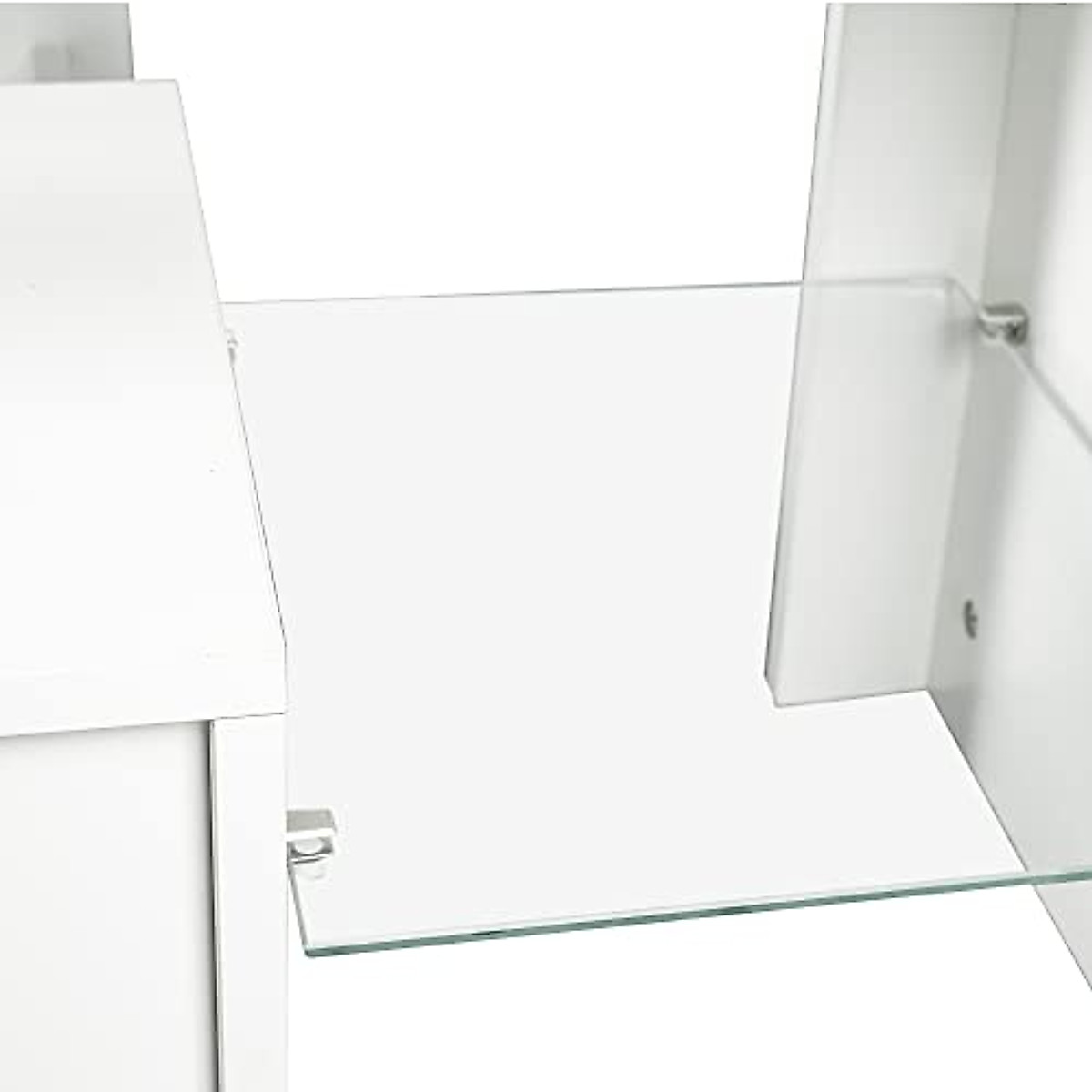 Holaki LED TV Stand,Modern High Gloss TV Console with 20 Color LEDs/Remote Control Lights,Media Console Entertainment Center for Up to 80 inch TV,Wood TV Cabinet with 2 Drawers & Open Shelves (White)