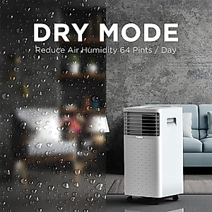 TURBRO Greenland 10,000 BTU ASHRAE (6,000 BTU SACC) Portable Air Conditioner, Dehumidifier and Fan, 3-in-1 Floor AC Unit for Rooms up to 400 Sq Ft, Sleep Mode, Timer, Remote Included