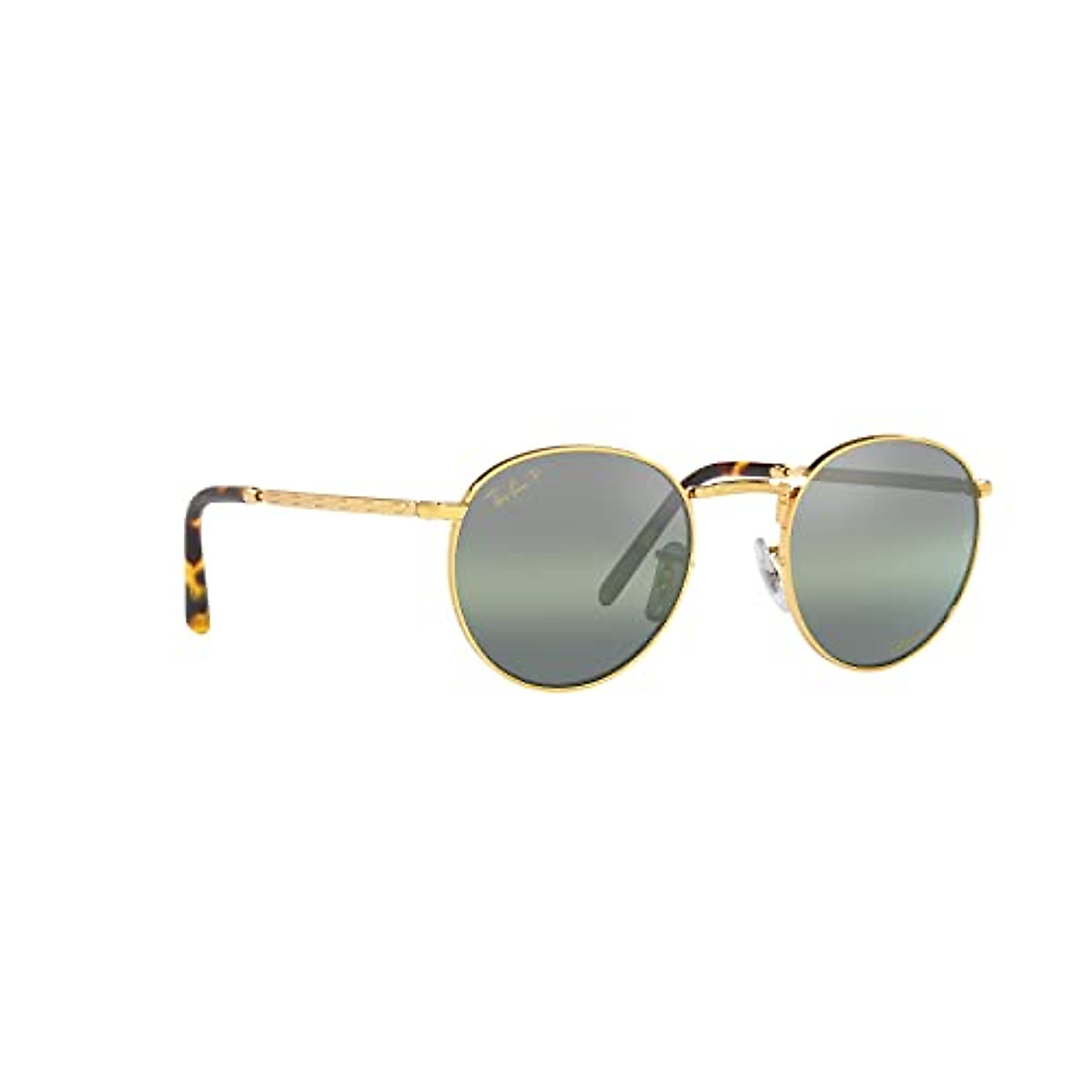 Ray-Ban RB3637 New Round Sunglasses, Legend Gold/Polarized Clear Gradient Dark Green, 53 mm