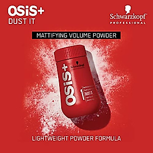 OSiS+ Dust It – Mattifying Volume Powder – long-lasting Hold, Strong Control and Separation – Matte Effect Texturizer Product for Wild Hair Styling and Volumizing, 0.35 oz