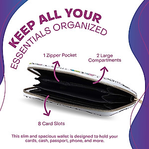 Rave Envy Llama Zipper Wallet for Women - I Love You Llama Multi-Purpose Pink Designer Cute Wallet with Animal Print - Multi-pocket Long Hand Purse for Kids & Teen Girls