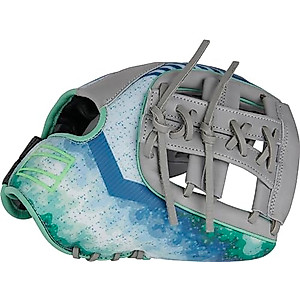 Rawlings | REV1X Baseball Glove | Francisco Lindor Pattern | Right Hand Throw | 11.5" - Split Single Post Web | Grey/Blue/Green