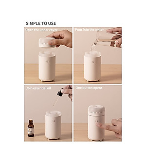 Car Diffusers for Essential Oils, Portable Humidifiers, Office Humidifiers Car Humidifier, 7 Color Car Essential Oil Diffuser, Mini Diffuser Car Oil Diffusers, USB Humidifier for Rooms (White)