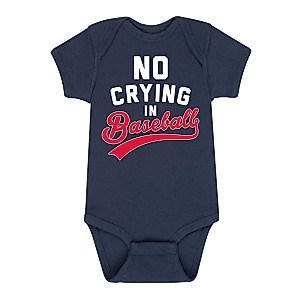 Instant Message - No Crying in Baseball - Infant Baby One Piece - Size 6 Months Navy