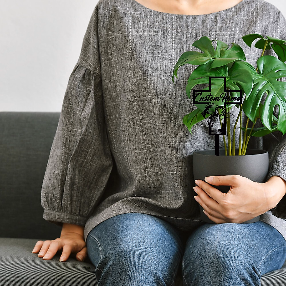 Custom Cemetery Stake Fisher Memorial Fisting Stake Outdoor Sign Custom Metal Garden Sign with Stakes, Custom Garden Name Sign, Yard Decor, Gardener Decor