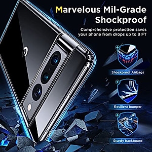 Humixx Crystal Clear Designed for Google Pixel 7 Pro Case [Non-Yellowing] [8 FT Military Drop Protection] Slim Fit Yet Protective Shockproof Bumper with Airbag Case Cover 6.7 Inch- Crystal Clear