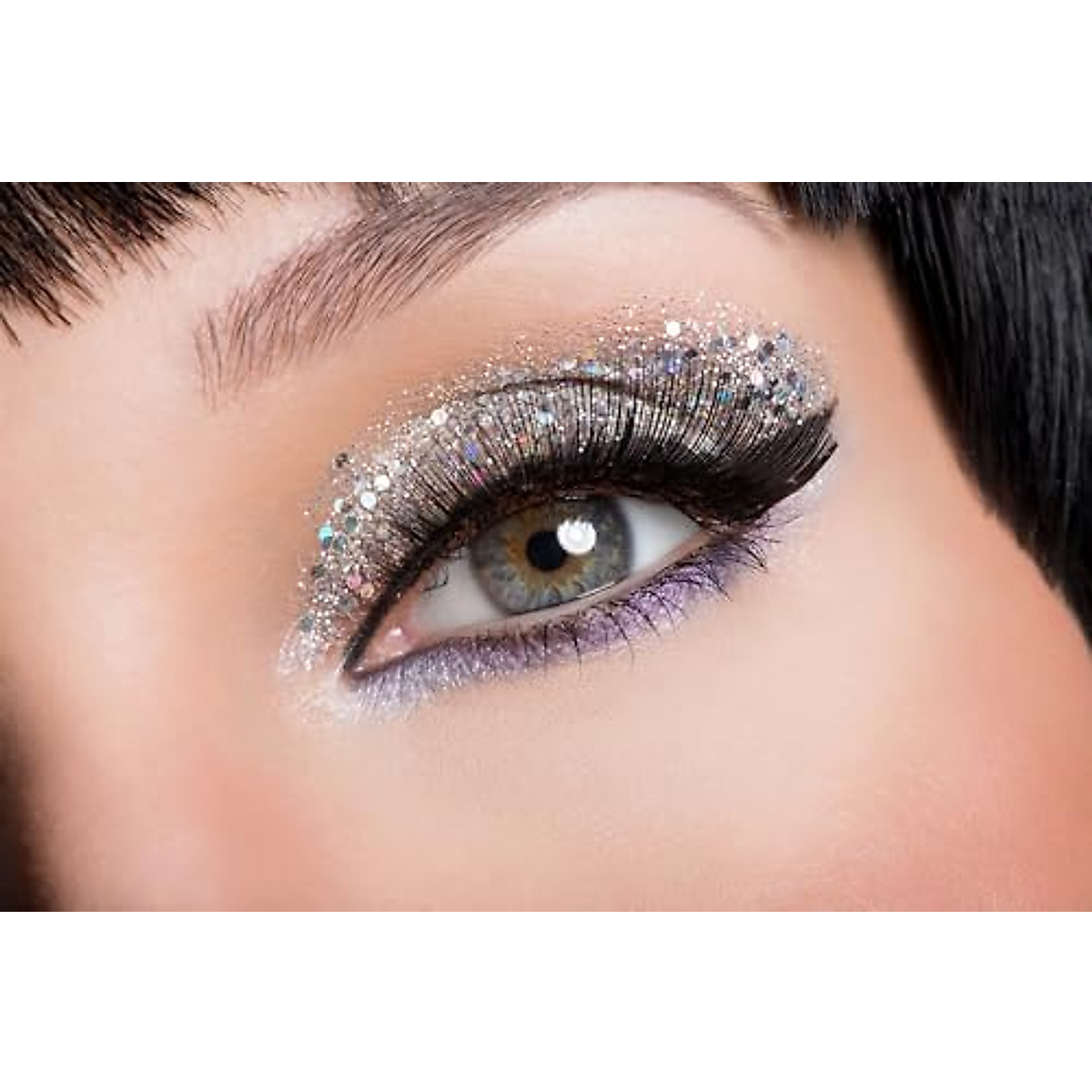 CAI BEAUTY NYC Silver Glitter Bag Gel for Face, Body and Hair 90ml 3.04oz Holographic Cosmetic Grade Glamour Chunky Glitter Makeup | Festival, Rave, Halloween, Concert Accessories for Women