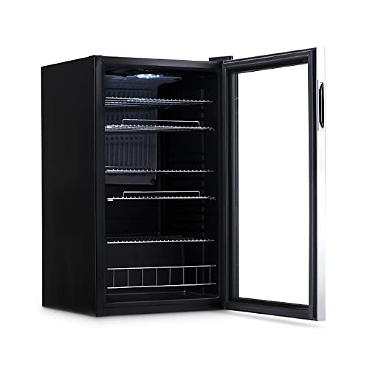 NewAir Beverage Refrigerator Cooler | 126 Cans Free Standing with Right Hinge Glass Door | Mini Fridge Beverage Organizer Perfect For Beer, Wine, Soda, And Cooler Drinks | AB-1200