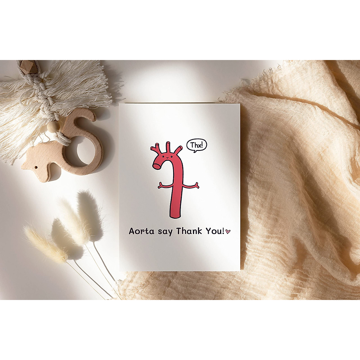 LissiArt97 Aorta Say Thank You Card - Cute Aorta Card - Funny Card For Doctor Nurse Medical - Doctor Card - Medical School Card - Thank You Card - Greeting Card
