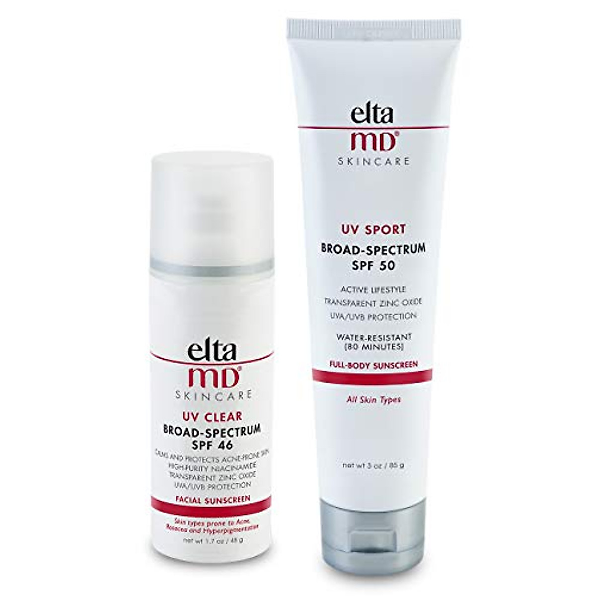 EltaMD Face and Body Zinc Oxide Sunscreen Set, Mineral-based formula, Dermatologist Recommended