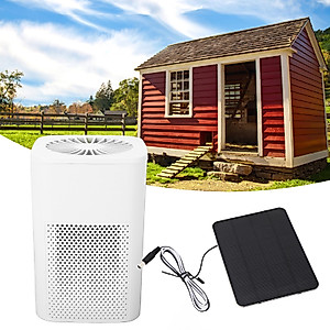 Air Purifiers Solar Powered Filter Air Cleaner for Pollen Smoke Dusts Pets Dander Bedroom Car Dog House Chicken Office Living Room Kitchen White