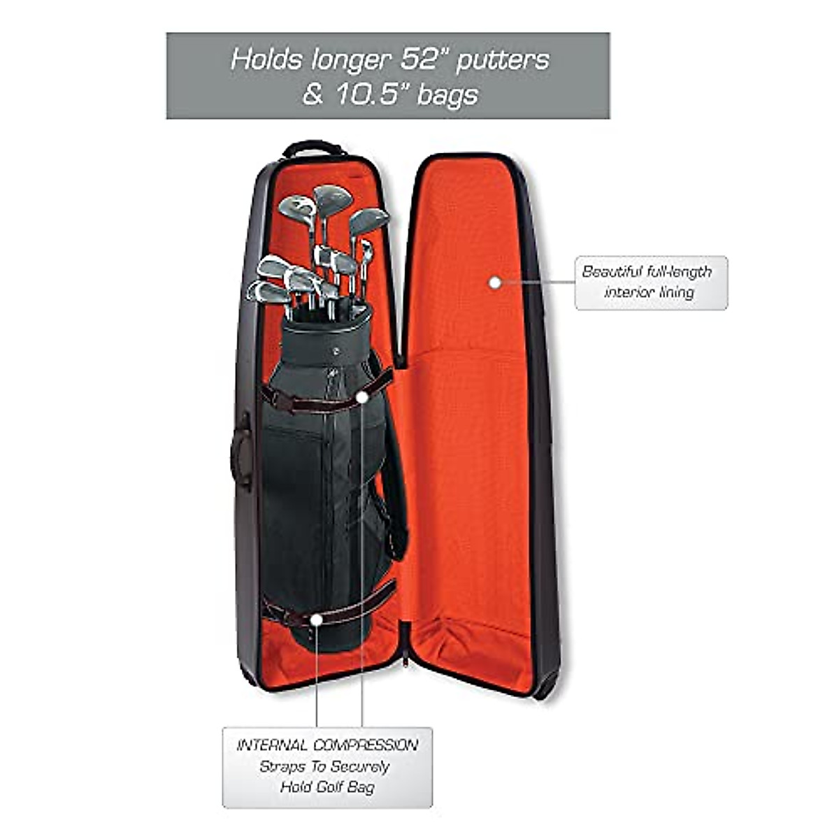 Samsonite Hard Case Golf Travel Bag with Wheels and Internal Compression Straps, Midnight Black