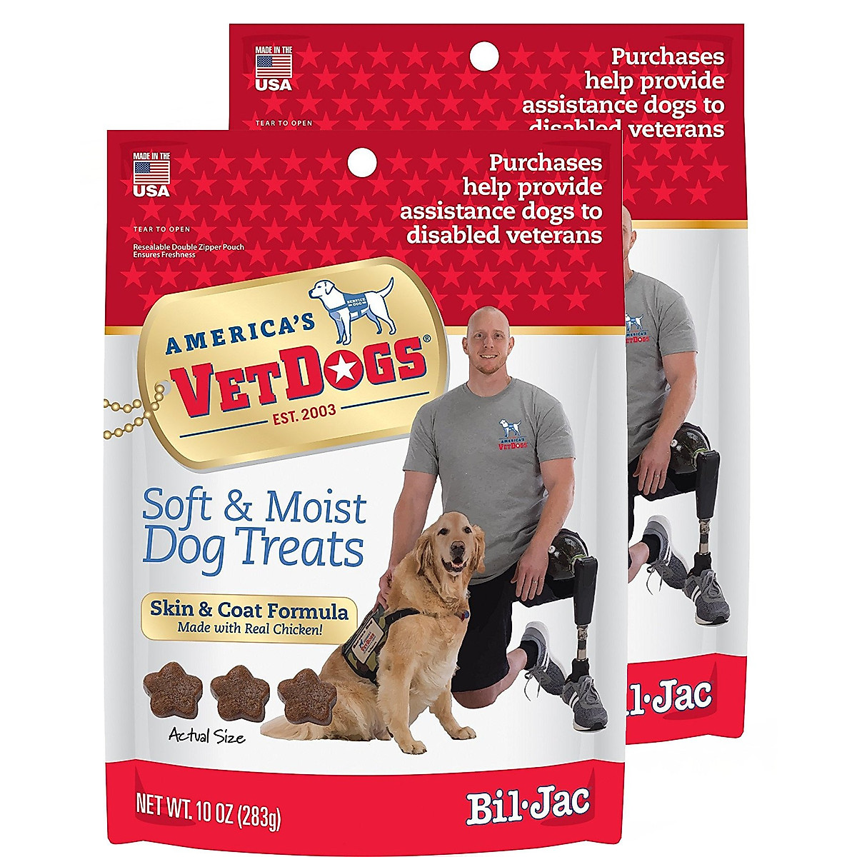 Bil-Jac VetDogs Skin & Coat Soft Treats 10 oz, 2 Pack