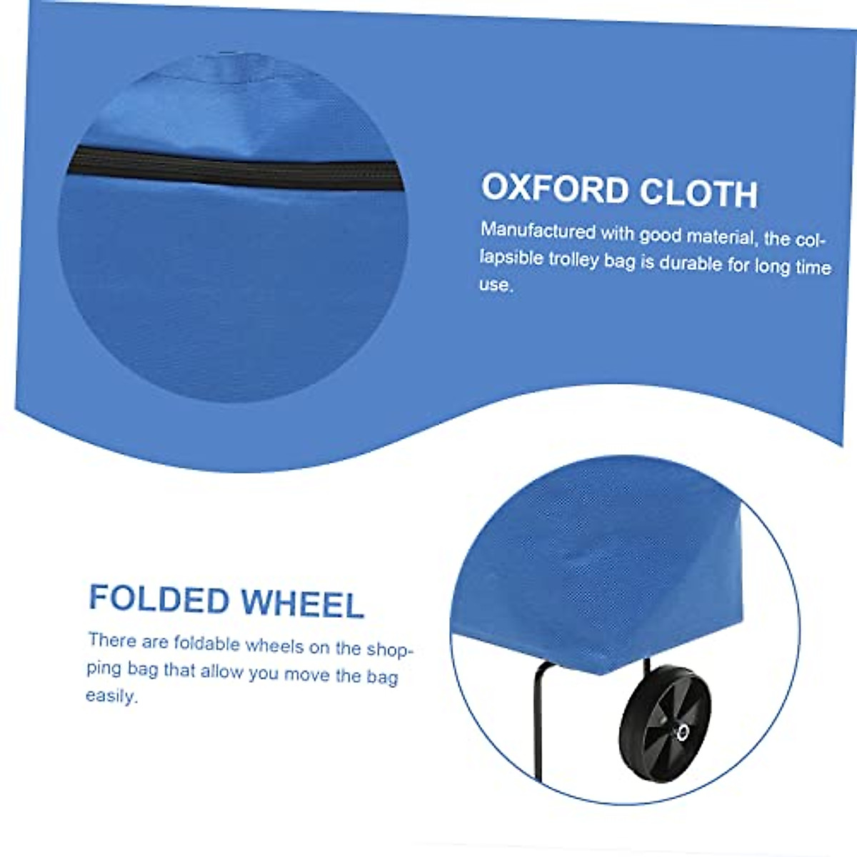 GARVALON storage bag with wheels folding grocery bag groceries trolley bags laundry cart shopping storage bag grocery cart bags laundry bag backpack shopping pouch girl heavy Metal suitcase