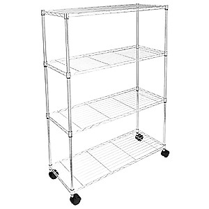 HealSmart Heavy Duty Storage Shelving Unit, 1-Tier Shelf,Chrome,24.02" D x 13.78" W x 21.97" H inch