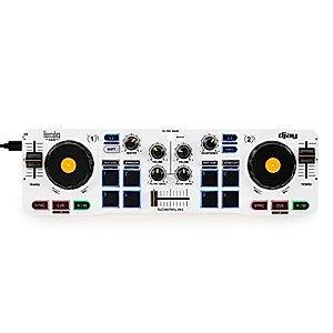 Hercules DJControl Mix – Bluetooth Wireless DJ Controller for Smartphones (iOS and Android) – dJay app – 2 Decks, White