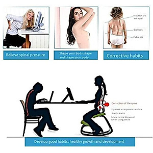Memory Foam Ergonomic Kneeling Chair, Kneeling Chair Ergonomic Ergonomics Office Chair Relieve Waist Fatigue Computer Chair Rocking Chair Furniture Yoga Chair ,Improve Your Posture with an Angled Seat