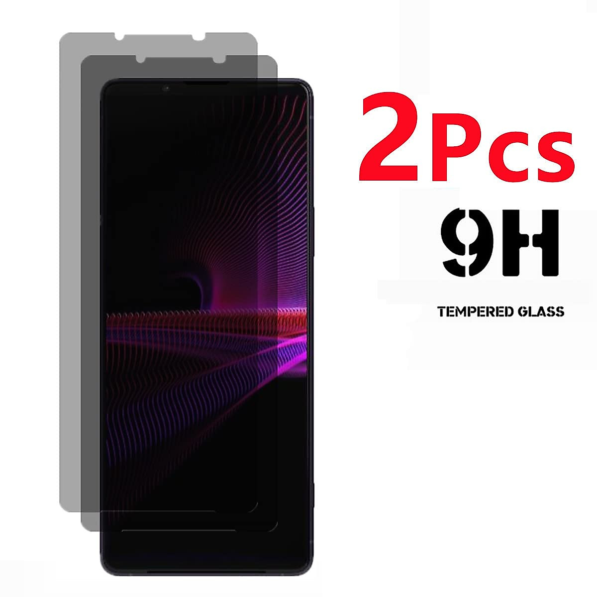 AISELAN for Sony Xperia 1 III Anti-Spy Tempered Glass, [2 Pcs] 9H Hardness Anti-Scratch Anti-Peeping Privacy Screen Protector Proteceive Film for Sony Xperia 1 III Phone