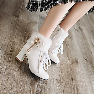 chelsea boots winter 2023 short foreign trade front lace bow decorated short boots chunky heel mid calf low biker boots heeled short booties