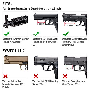 Votatu H1L-GR Shockproof Pistol Laser Light Combo, 750 Lumen Green Laser Light Combo for Pistol, Red Green for Handgun Picatinny Mount, Magnetic Rechargeable Laser Light