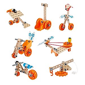 Hape Junior Inventor Deluxe Experiment Kit | 57 Piece Construction Building Toys, STEAM Science Kit for Kids 4 Years and Up (E3032A)